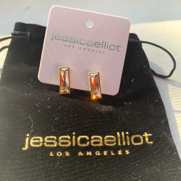 Jessica Elliot | Jewelry | Large Baguette Stud Earrings W Swarovski ...